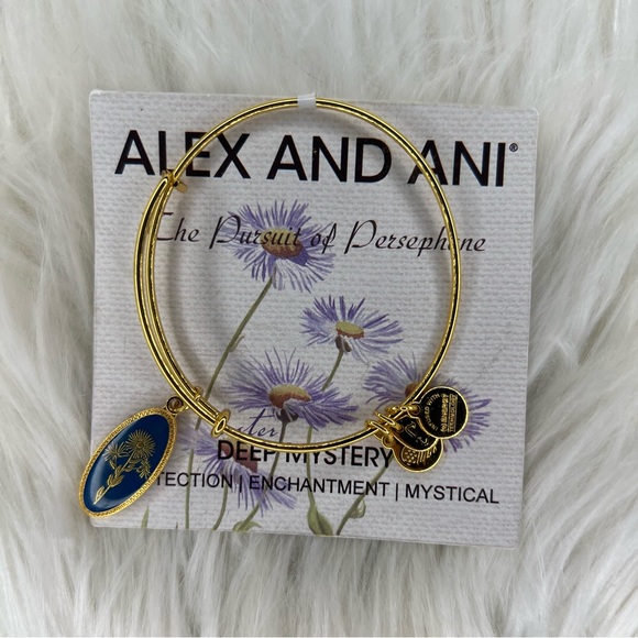 Alex and Ani | Jewelry | Alex And Ani Pursuit Of Persephone Aster Deep Mystery Shiny Gold Charm ...